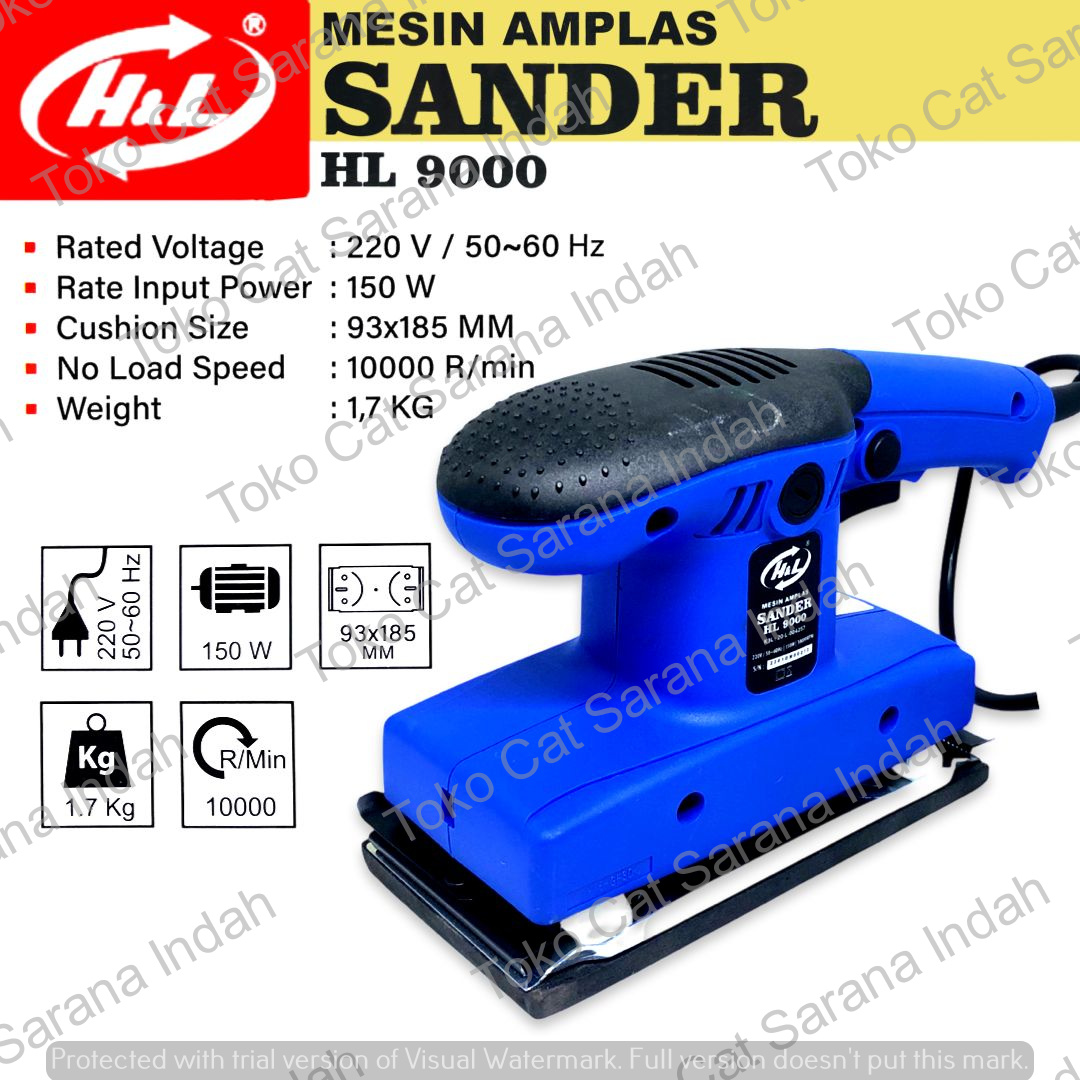 H&L HL 9000 MESIN AMPLAS ELEKTRIK SANDER 150 WATT HL9000 MESIN AMPELAS ...
