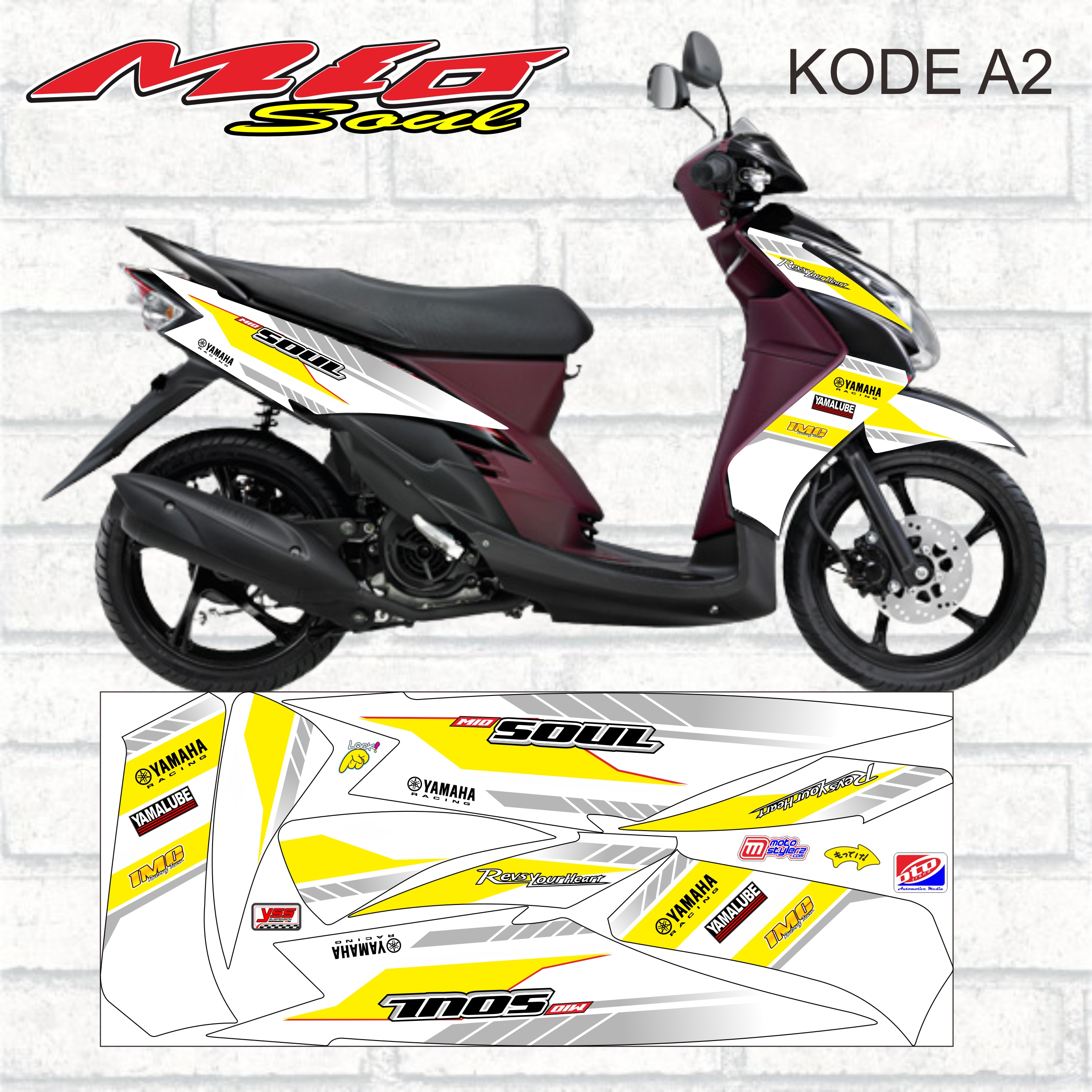 STRIPING MOTOR YAMAHA MIO SOUL OLD DECAL WARNA PUTIH | Lazada Indonesia