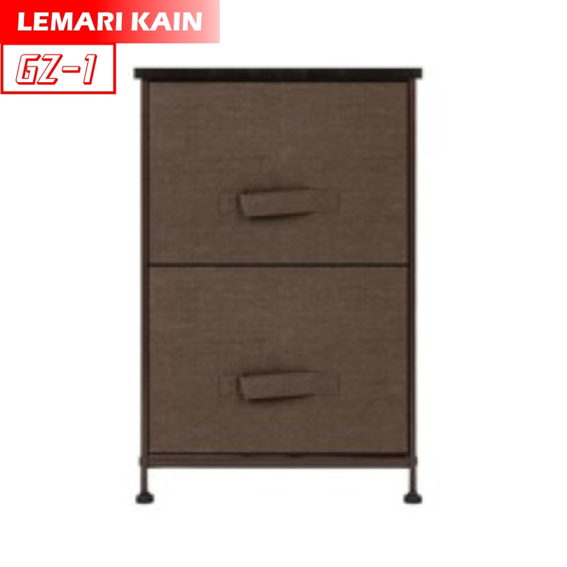 Lemari Aesthetic 2 Laci Kain Rak Penyimpanan Lemari Linen Minimalis ...