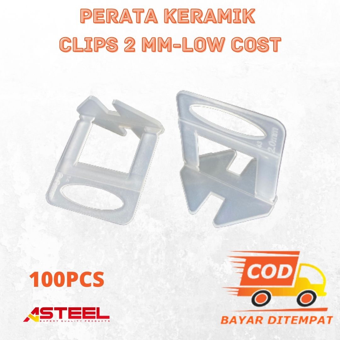Asteel Clips Klip perata pasang lantai keramik Granit nat 2mm Spacer ...
