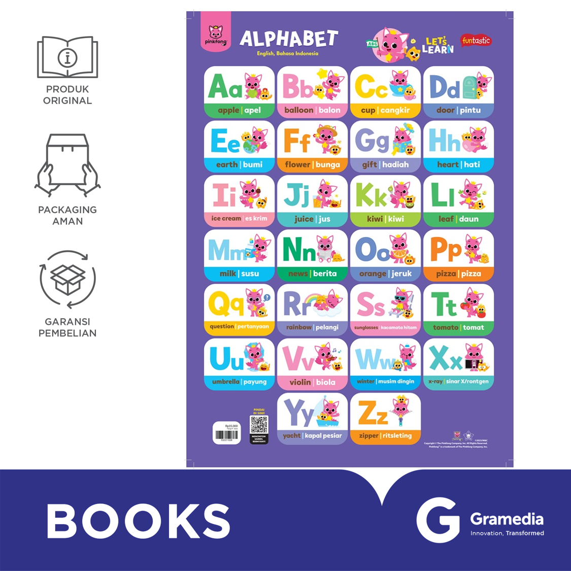 Poster Pinkfong - Alphabet (Bahasa Indonesia-Inggris) | Lazada Indonesia