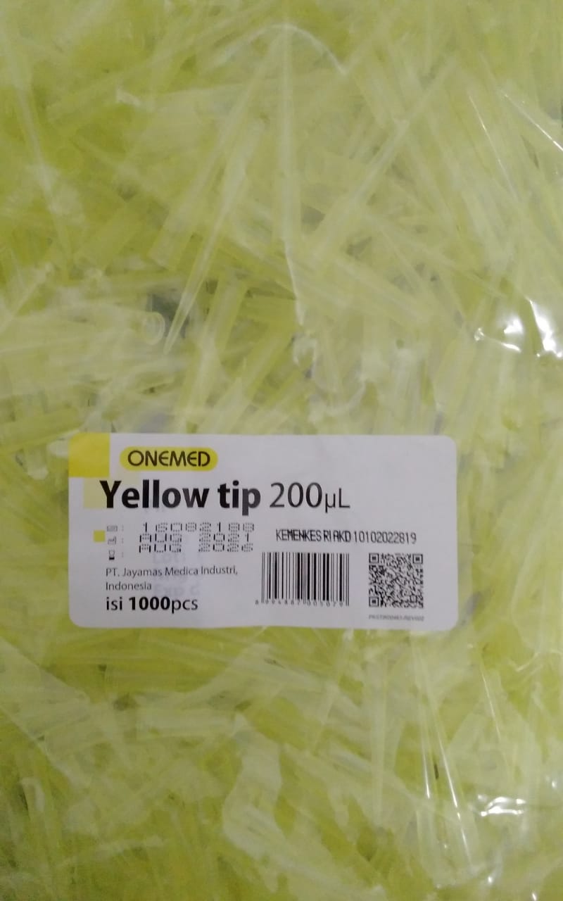 yellow tip tips kuning micropipette mikropipet 100 uL 0,1 mL mikrolit ...