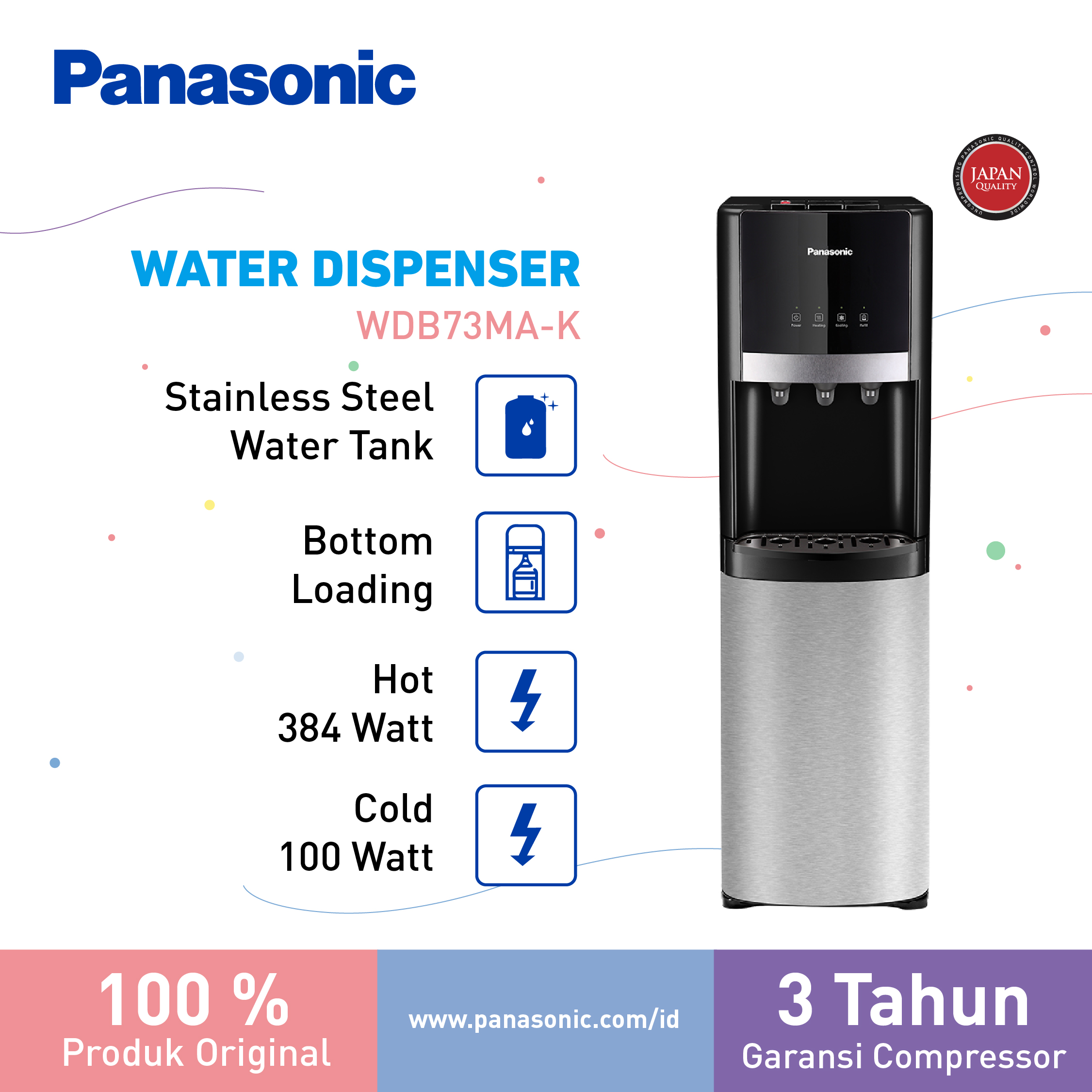 Panasonic NY-WDB73MAK Water Dispenser Bottom Loading - Black | Lazada ...