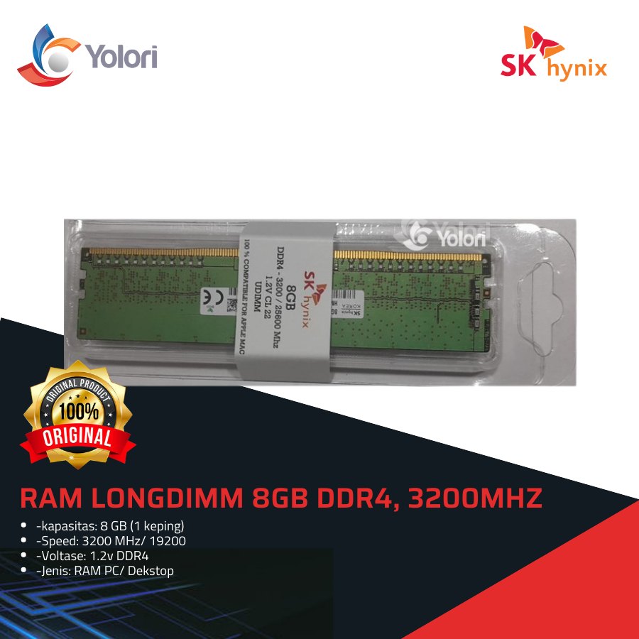 SK HYNIX RAM LONGDIMM 8GB DDR4, 3200MHz | Lazada Indonesia