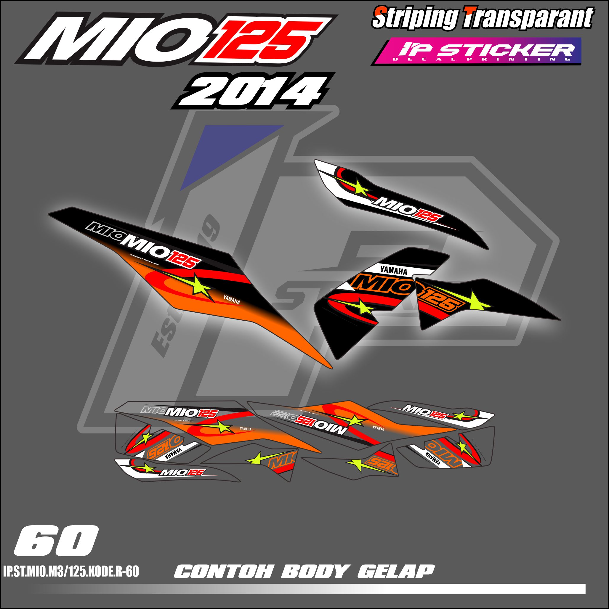 MIO M3/125 (COD) STIKER STRIPING MOTOR YAMAHA MIO M3/125 TAHUN 2014 ...
