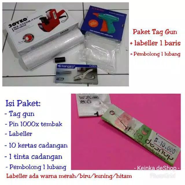 PAKET komplit alat cetak label harga price labeller kertas tinta isi ...