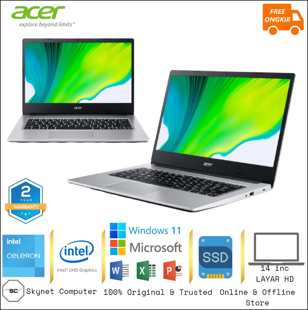 ACER ASPIRE 3 SLIM A314 INTEL N5100 RAM16GB SSD512GB INTEL HD GRAPHIC ...