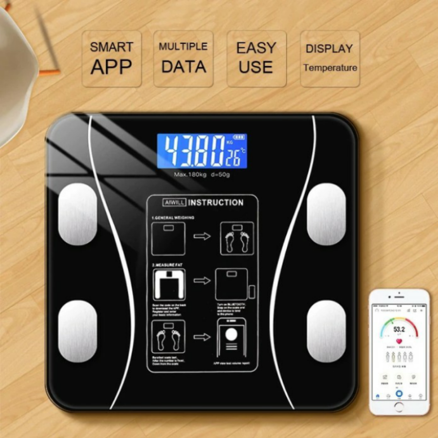 Timbangan Badan Digital Elektronik Bluetooth Healt scale 180Kg Weight ...