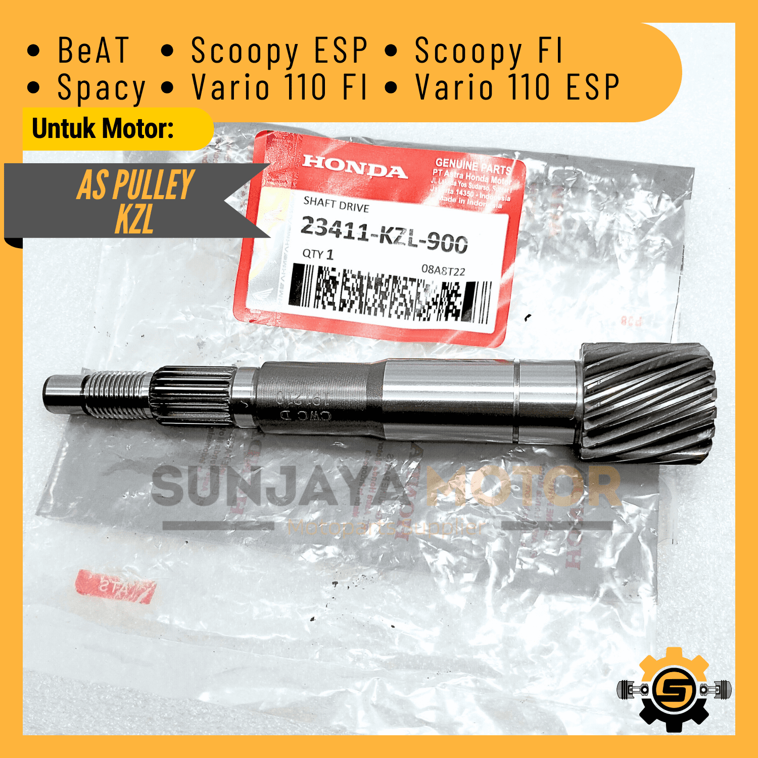 As Pulley Shaft Drive KZL As Pully Belakang Kualitas Original Beat FI ...