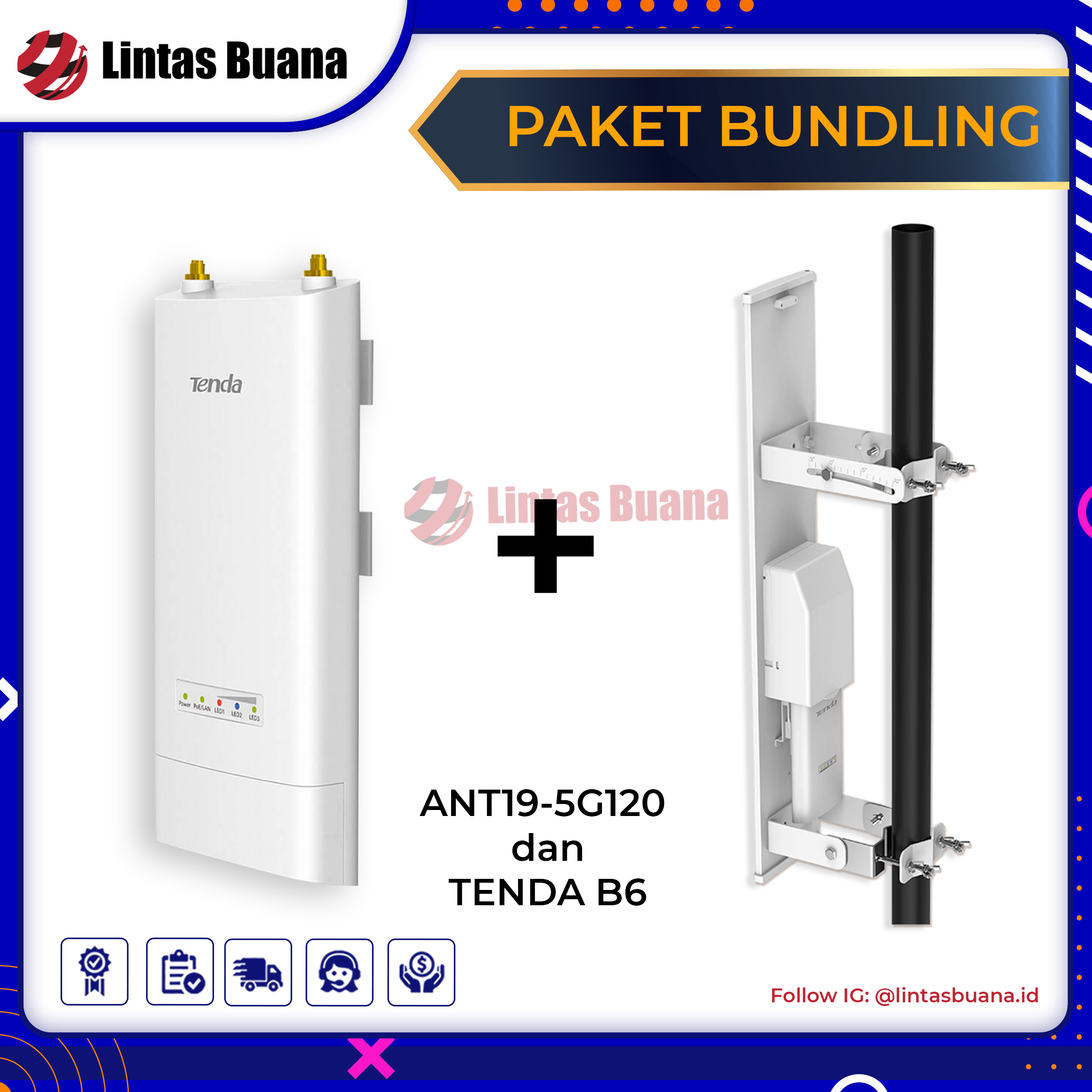 Tenda Paket BTS MultiPoint Antena & Radio Tenda B6 | Lazada Indonesia