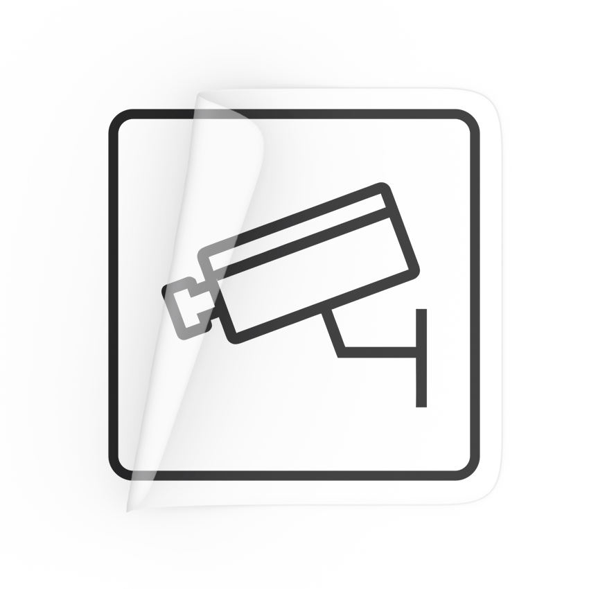 cctv stiker sign - cctv wall sticker sign - cctv logo sticker signage ...