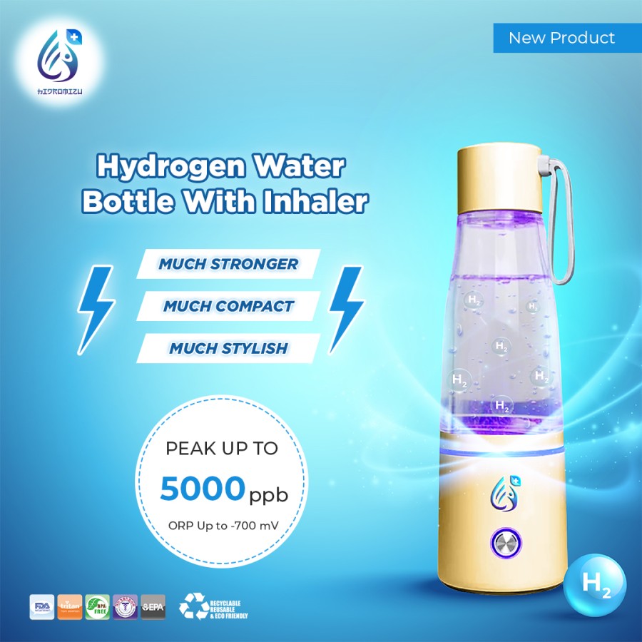 Botol Hydrogen Air Hidrogen Inhaler Antioxidant Hidromizu Plus Gold ...