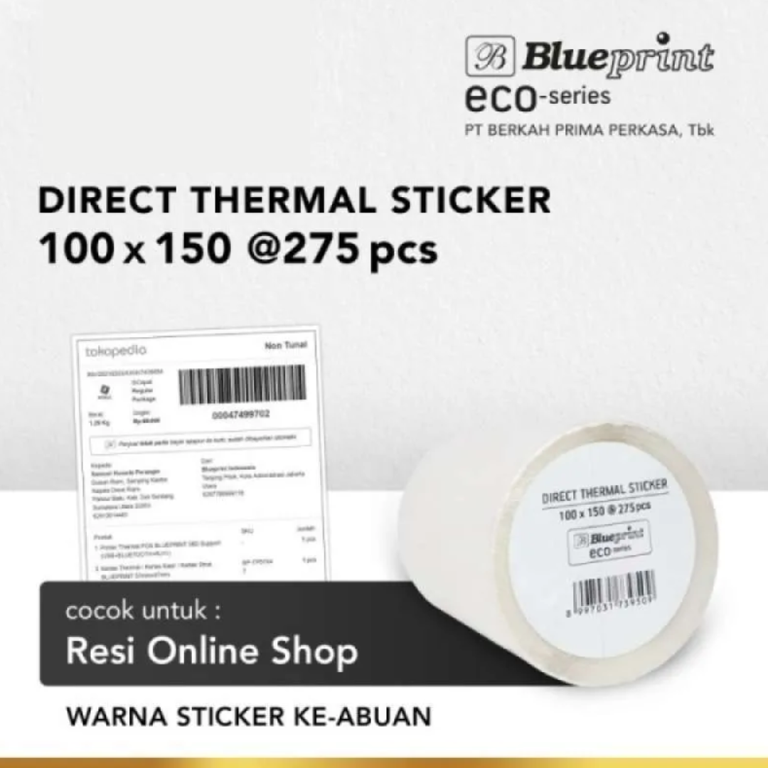 Kertas Sticker Direct Thermal 100X150 275 Pcs Blueprint Eco A6 | Lazada ...