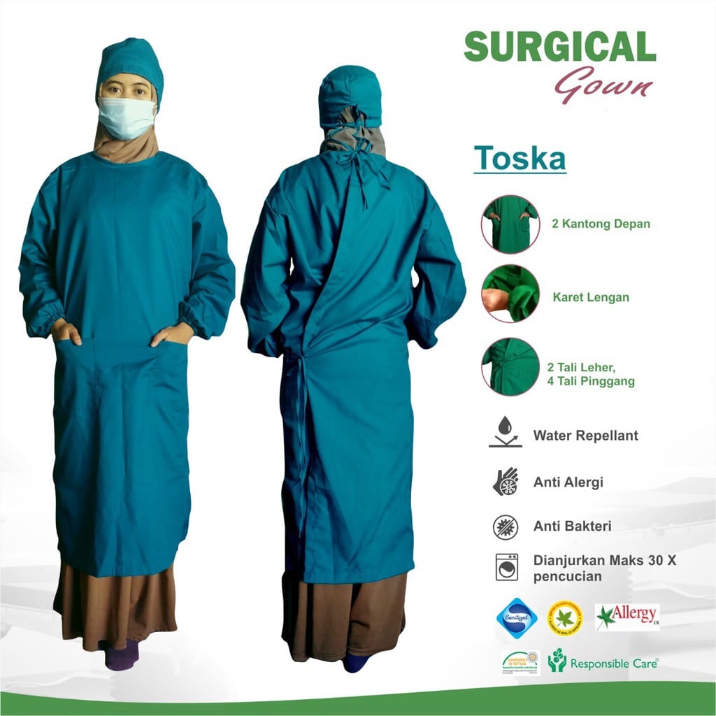 APD Gown Surgical Waterproof Baju Bedah Operasi Jubah Medis/Jubah ...