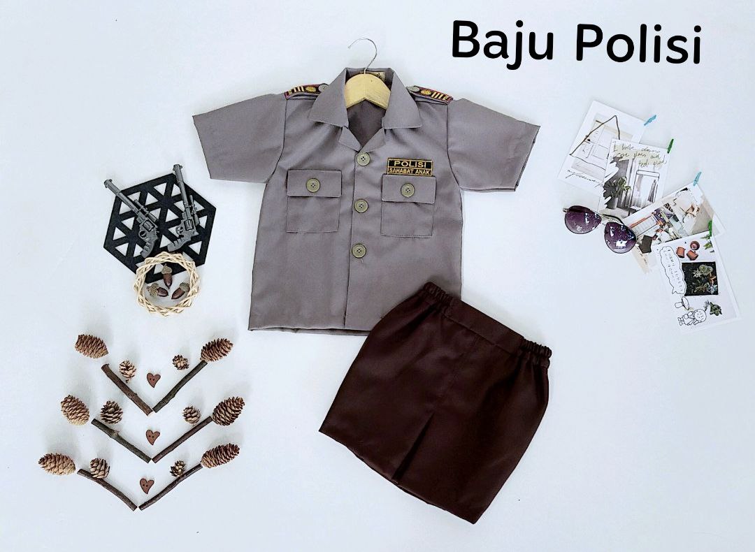Baju Profesi Seragam Polisi Abdi Negara Anak Kostum Foto Bayi Newborn ...