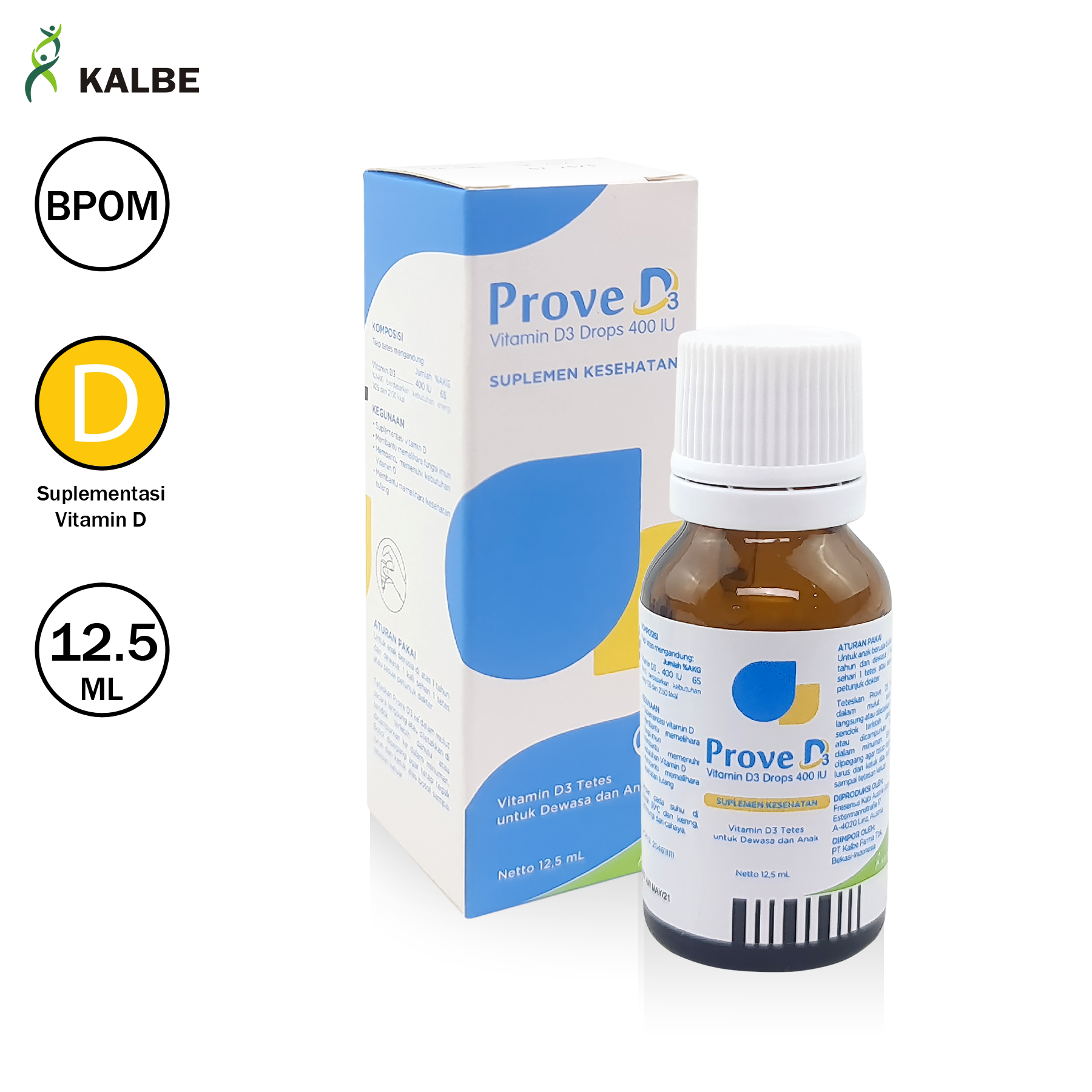 KALBE Suplemen Kesehatan Sirup 12.5 ML Prove D3 Suplementasi Vitamin D ...