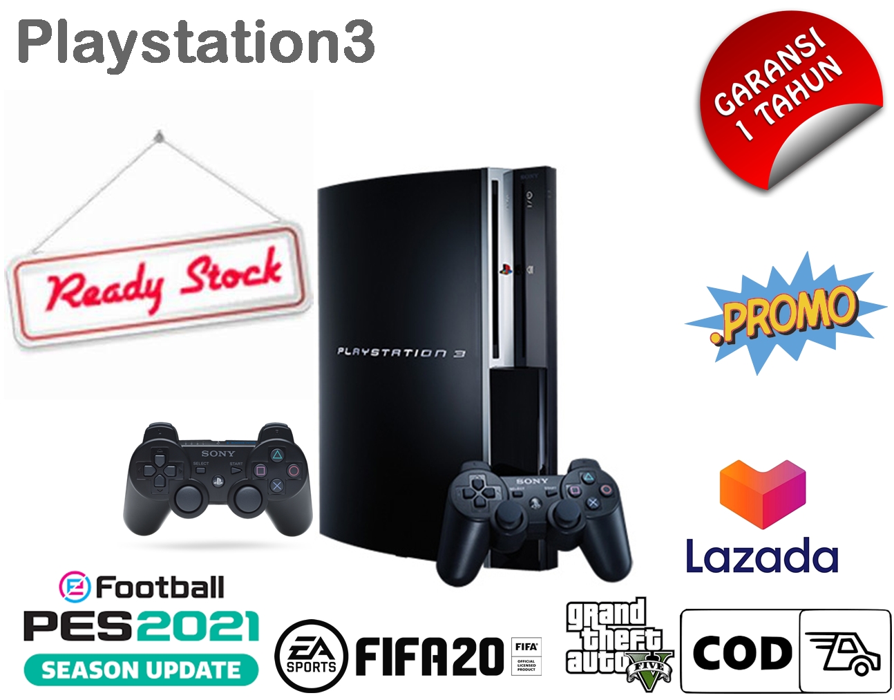 ps3 fat cfw hardisk dalam 500GB full game bonus 2 stick | Lazada Indonesia