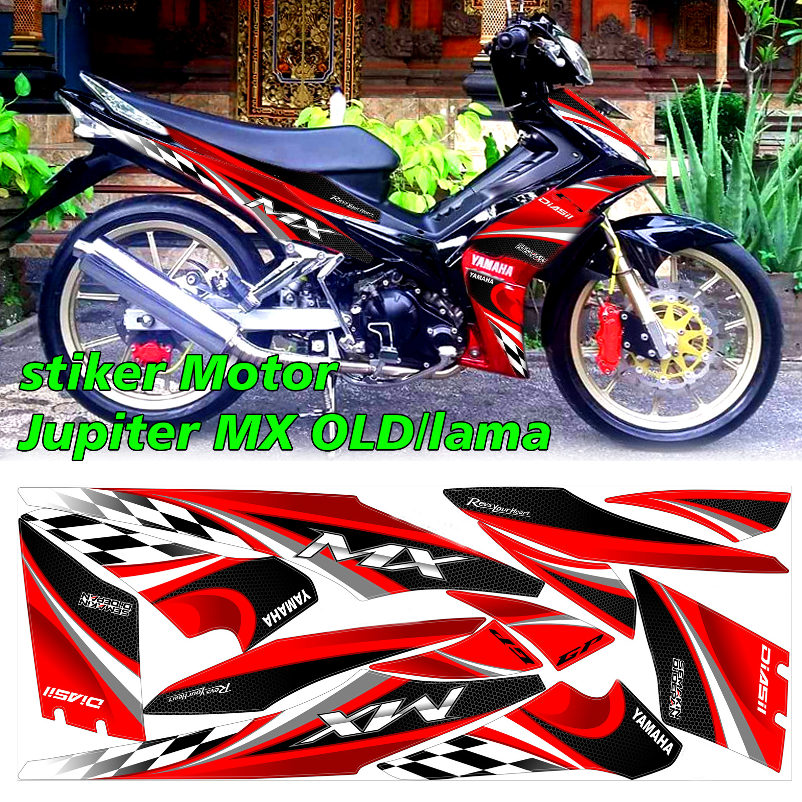 Stiker Motor Yamaha Jupiter MX 135 Lama Old Variasi Sticker Lis Motor ...