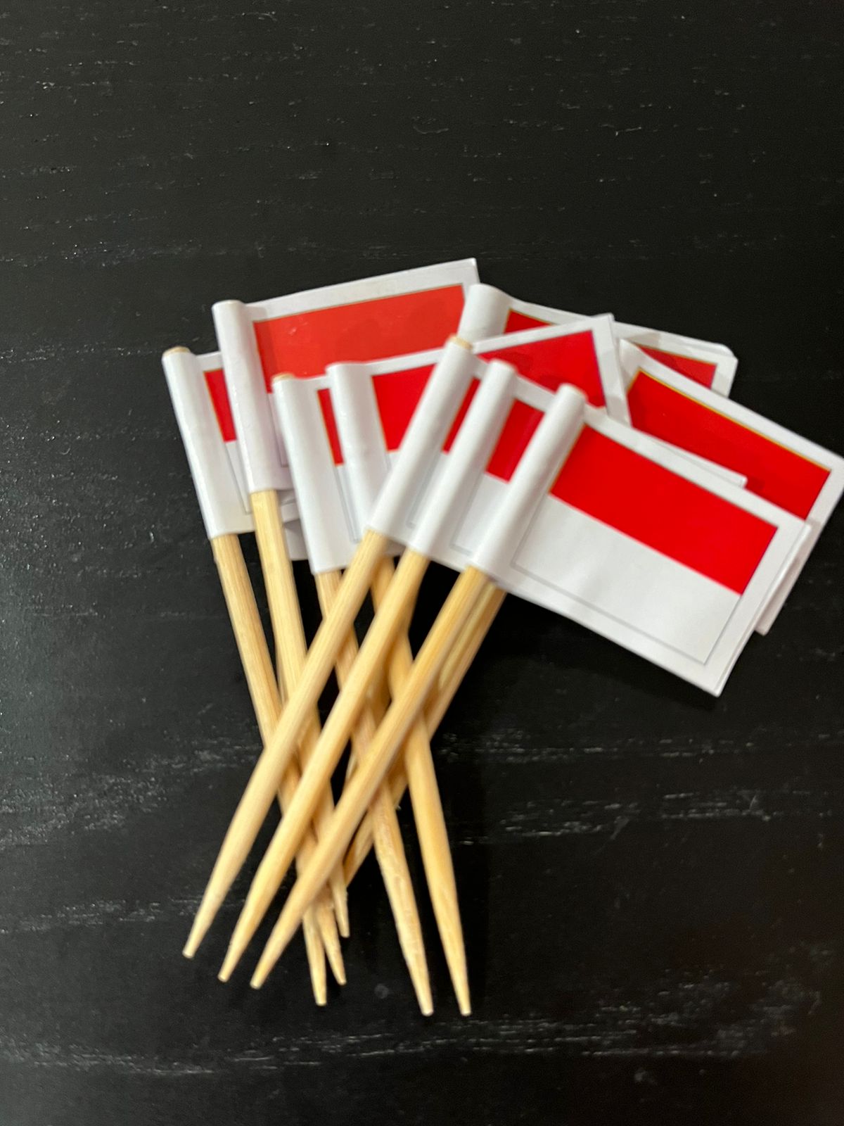 50 PC- CAKE TOPPER-BENDERA MERAH PUTIH-TUSUK GIGI BENDERA NEGARA ...