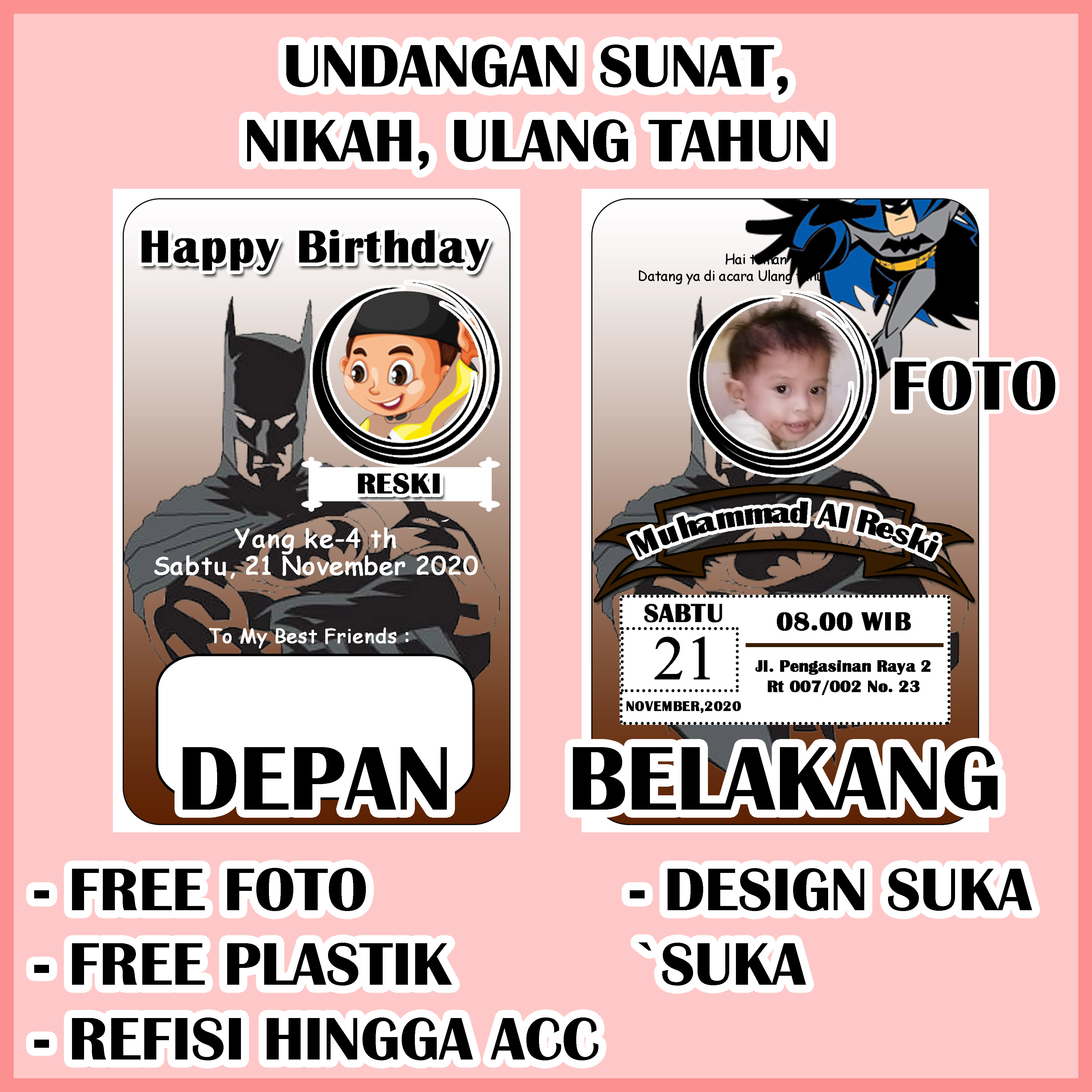 (PER 50 LEMBAR) UT 009 UNDANGAN ULANG TAHUN ULANG TAUN ULTAH ULANGTAHUN ...