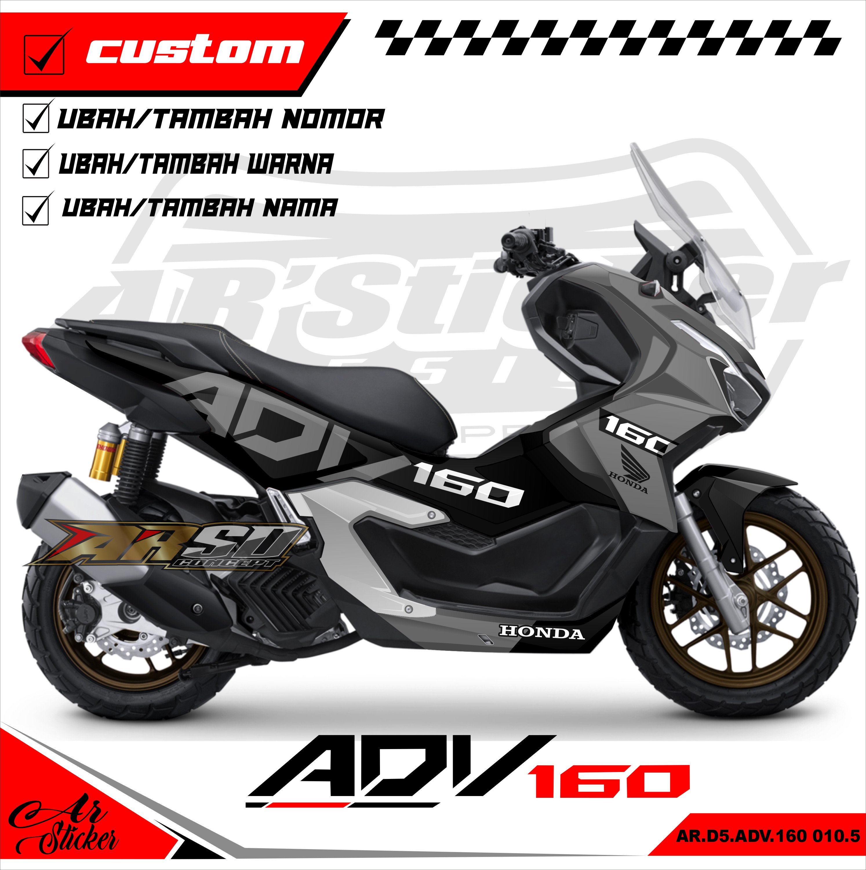 Sticker Decal ADV 160 Fullbody - Stiker Dekal Honda ADV 160 Hologram D5 ...