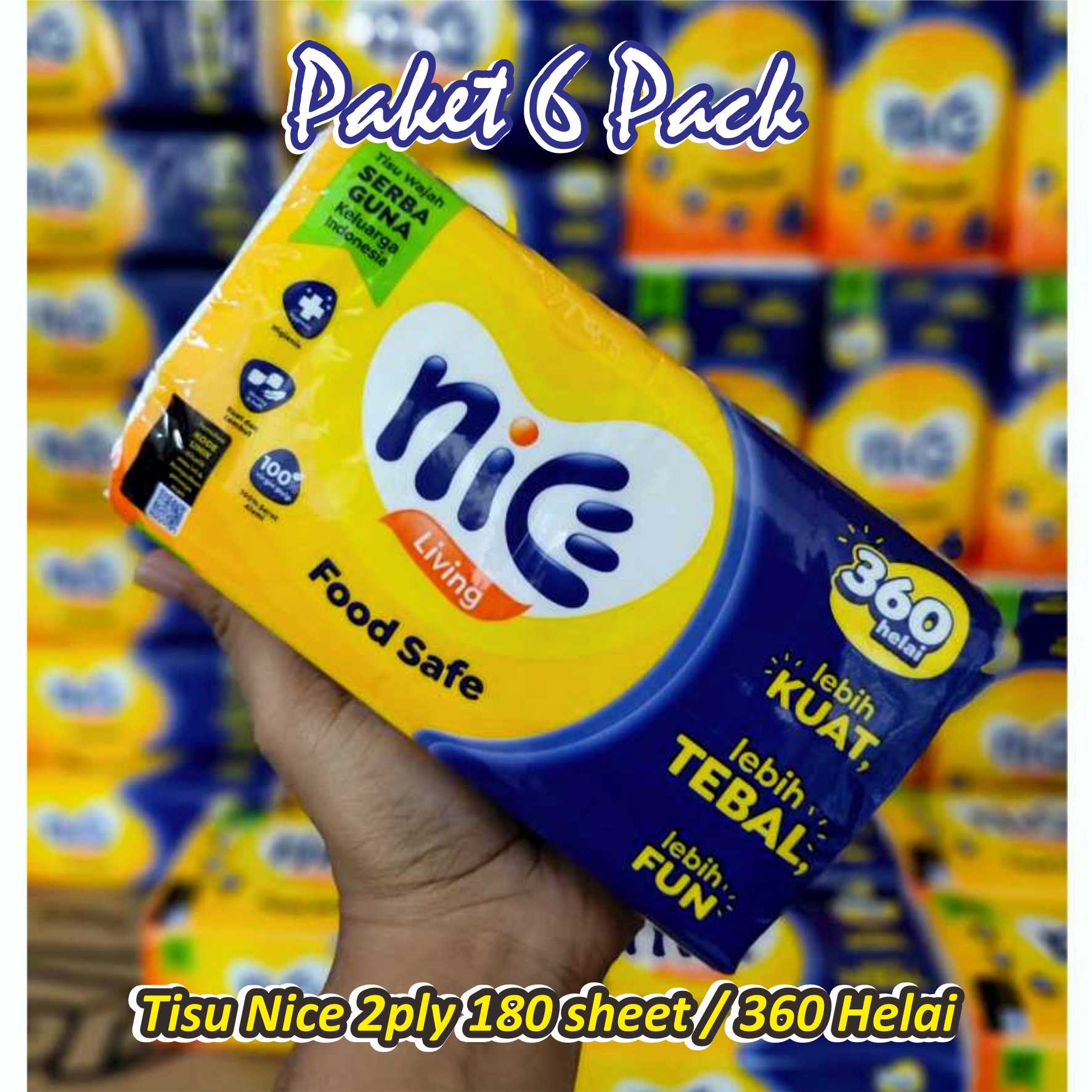NICE Tissue Wajah 2ply 180sheet 6 pack | tisu wajah | COD | Lazada Indonesia