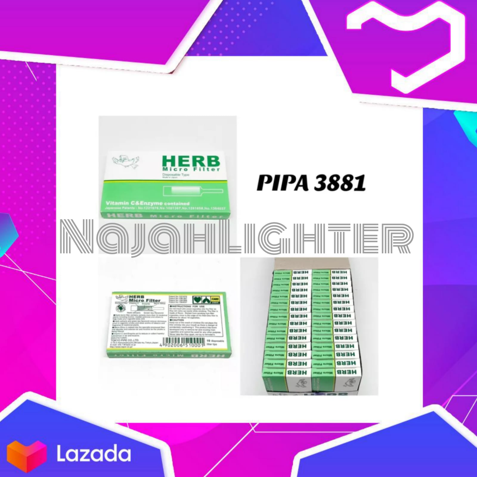 Pipa Herb 3881 / Pipa Rokok / Filter Rokok / Penyaring Rokok / Korek ...