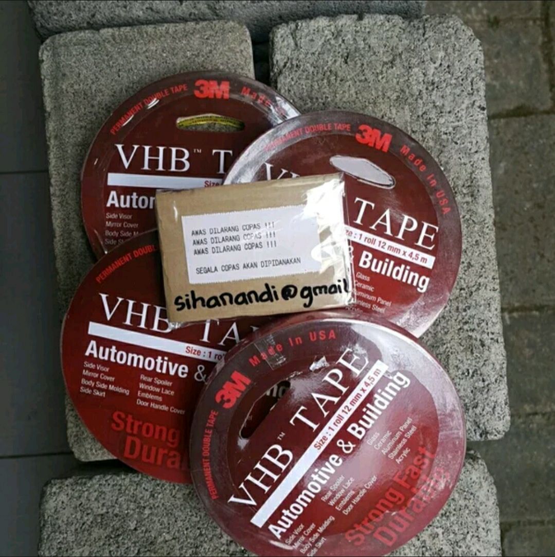 Dobel Tape Mobil Solasi Mobil 3M VHB FOAM Ukuran 12mm x 4,5m ORIGINAL ...