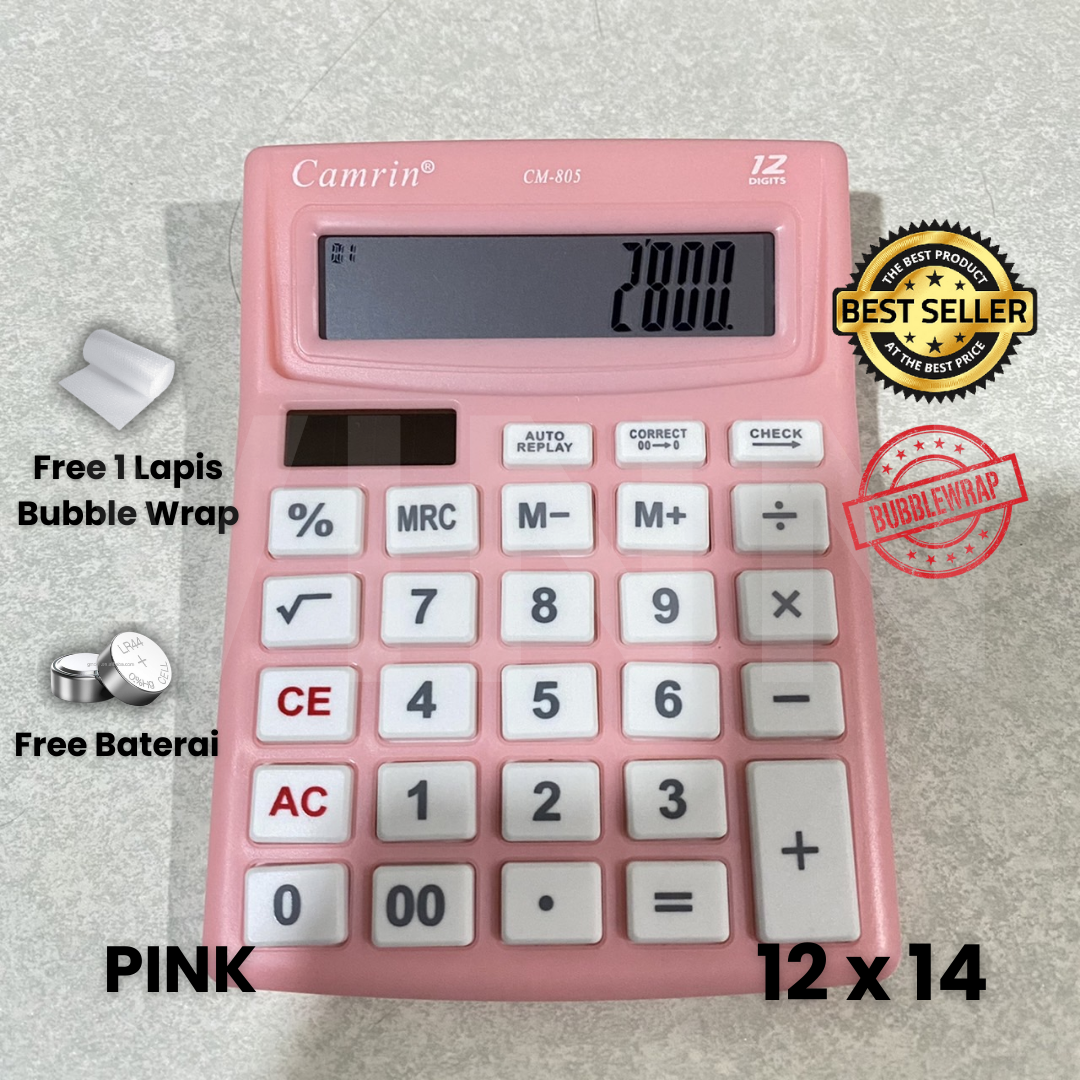 Kalkulator Calculator Warna CM 805 12 Digit Murah FREE BATERAI - Dual ...