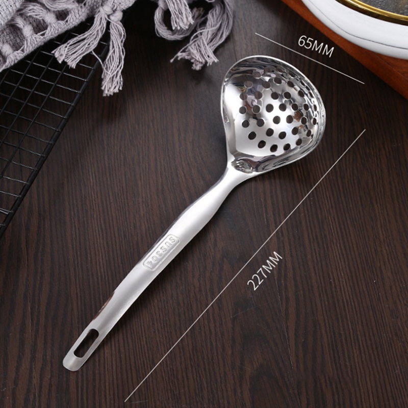 4PCS Stainless Steel Soup Spoon Slotted Spoon Household Restaurant ...