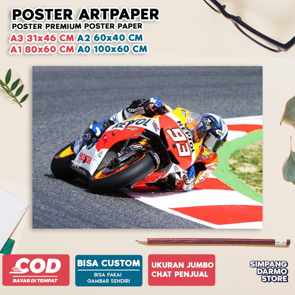Poster Marc Marquez MotoGP Pembalap Legendaris Muda Motor GP Racing ...