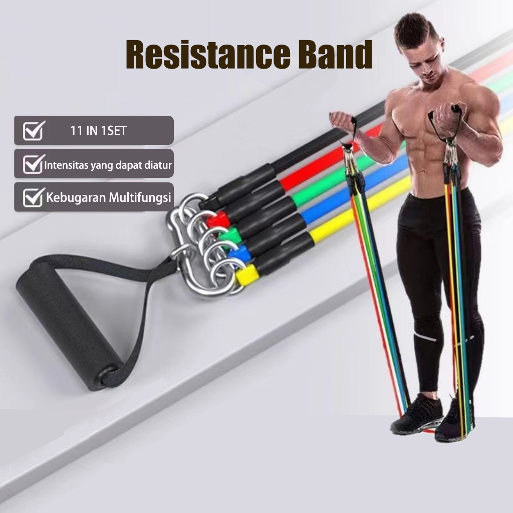 Tali Stretching Resistance Band 11 in 1 Set / Pilates Yoga Fitness ...