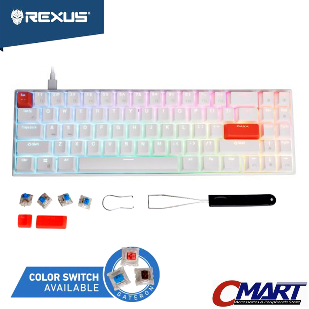 Rexus DAXA M71 Classic RGB HOTSWAP Mechanical Gaming Keyboard - WHITE ...