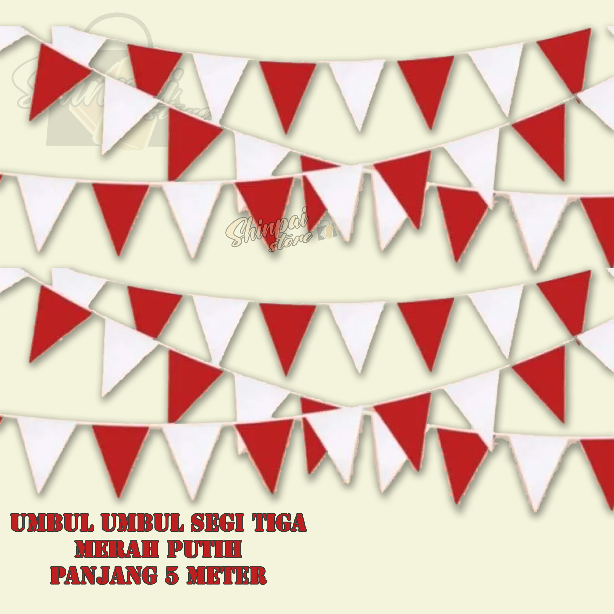 Bendera Merah Putih Segi Tiga Panjang 5 meter - Umbul | Umbul Hiasan 17 ...