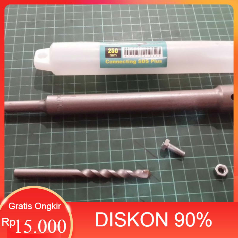 [Bisa COD] Arbor SDS Plus 250mm Untuk Holesaw Beton/ Hollow Core Drill ...