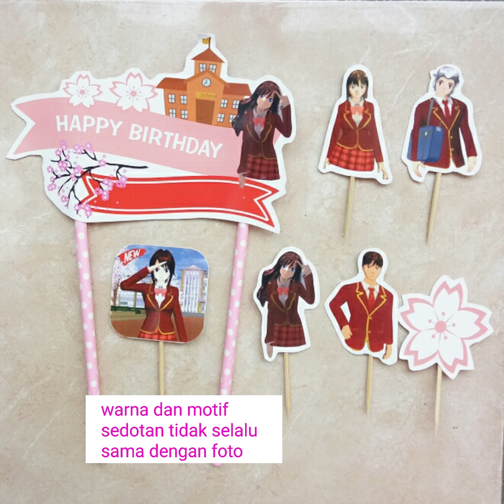 topper toper tusukan hiasan cake kue ulang tahun happy birthday ...