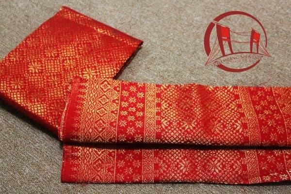 Songket Palembang Motif Lepus Kandang ATBM Merah Benang Emas | Lazada ...