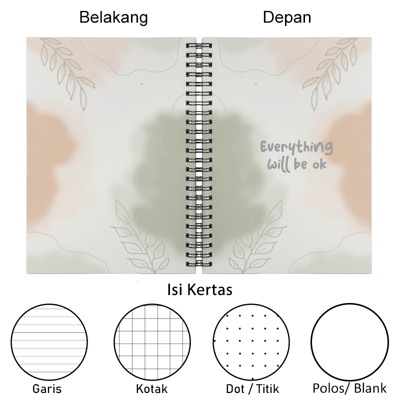 [mybook] Notebook Buku Tulis Catatan Spiral A5 Aesthetic 100 Halaman ...