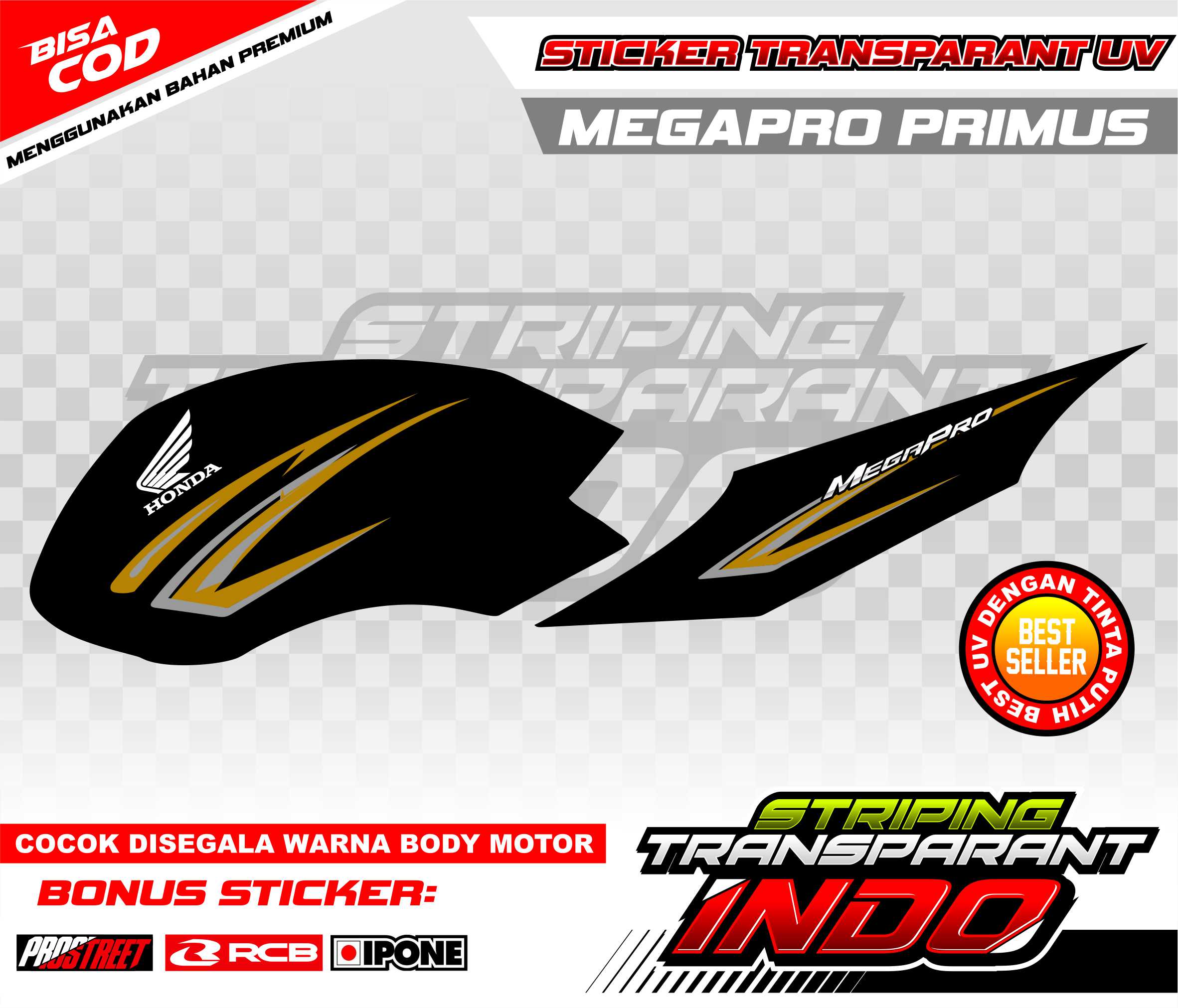 STRIPING VARIASI HONDA MEGAPRO PRIMUS / STICKER LIST HONDA MEGAPRO ...