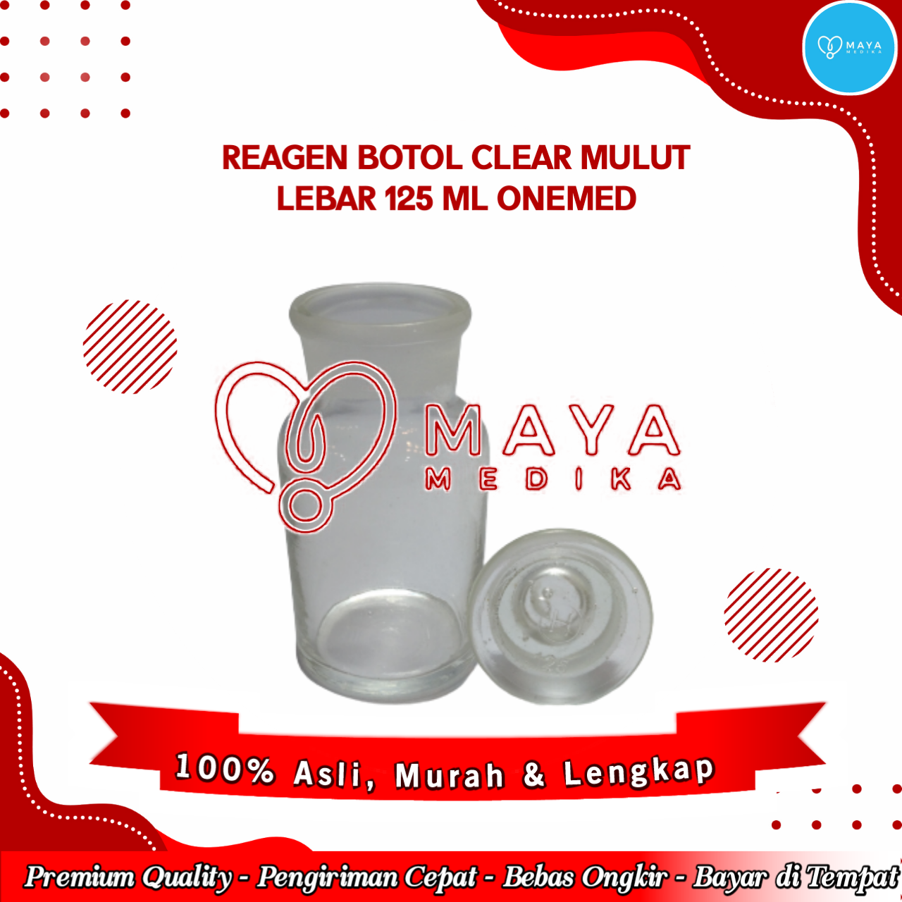 Reagen Botol Clear Mulut Lebar 125 ml OneMed | Lazada Indonesia