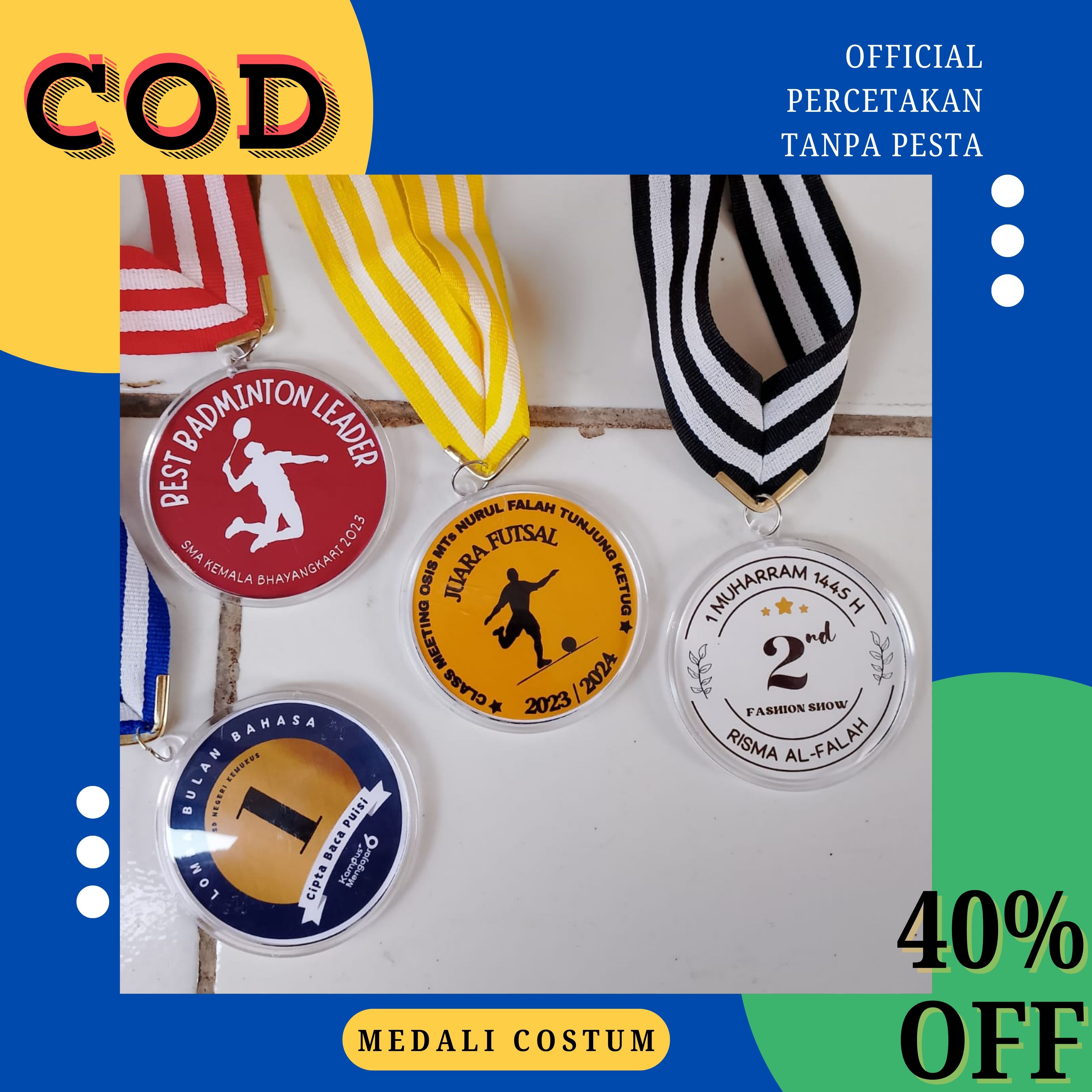 medali costum perlombaan gordon - mendali hadiah lomba costum | Lazada ...