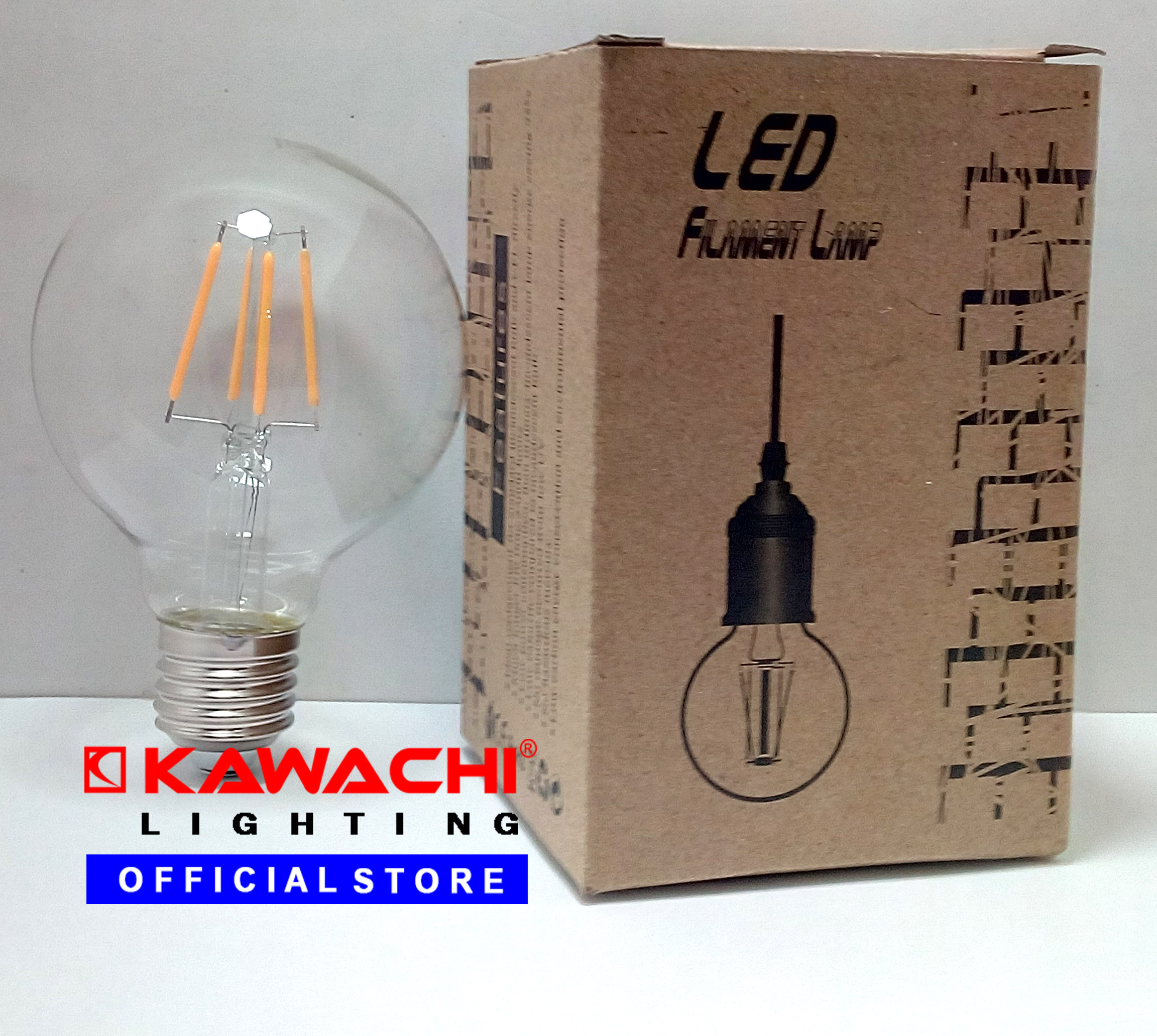 Bohlam Lampu Kuning LED Cafe Resto Filamen Kawachi 4 Watt - G80-E27-IC ...