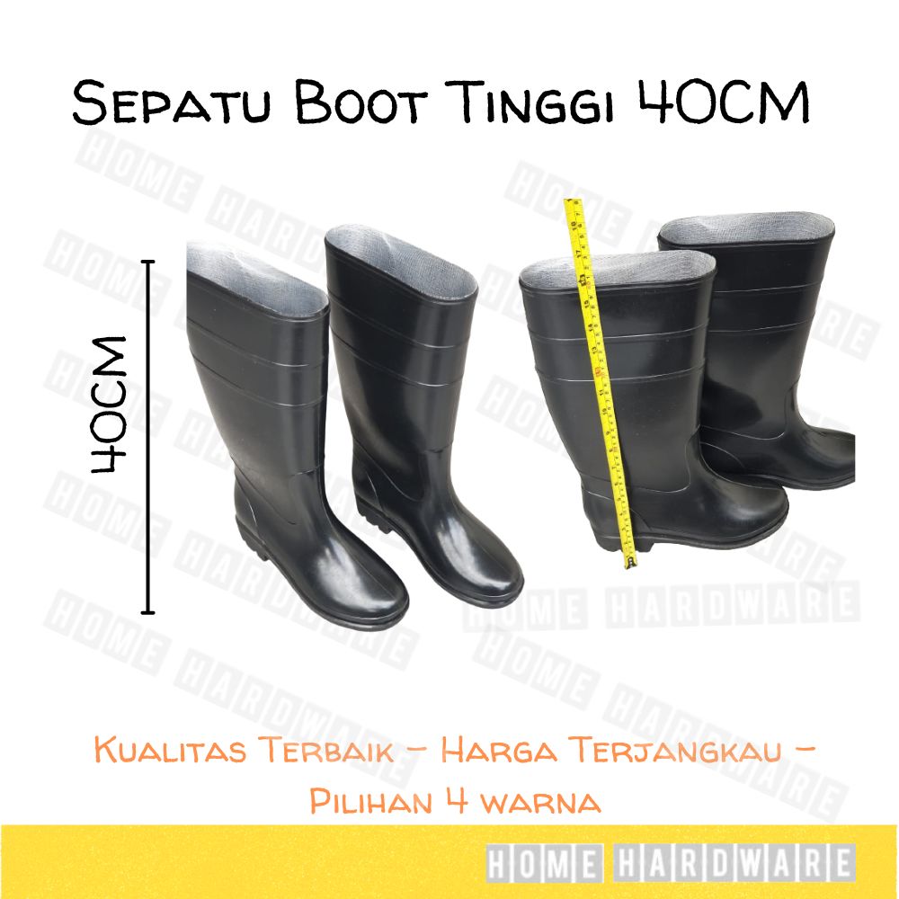 Sepatu Boot Tinggi Hitam APD Karet Bahan PVC Tinggi 40CM | Lazada Indonesia