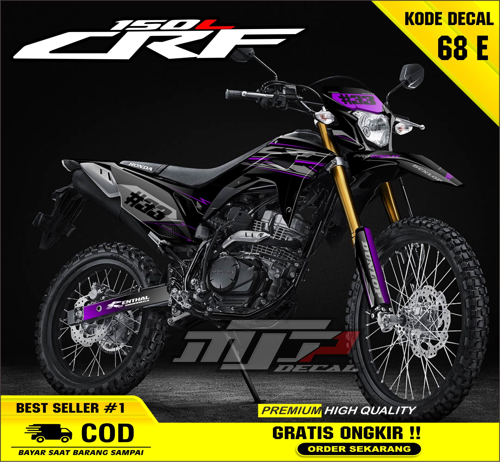 MTP - Decal Stiker Dekal Sticker CRF 150 L - Variasi Lis Motor CRF ...