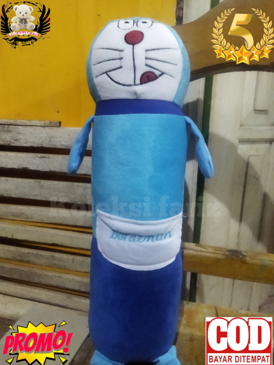 BONEKA GULING KARAKTER DORAEMON POOH SAPI HELO KITTY KEROPI UKURAN 60CM ...