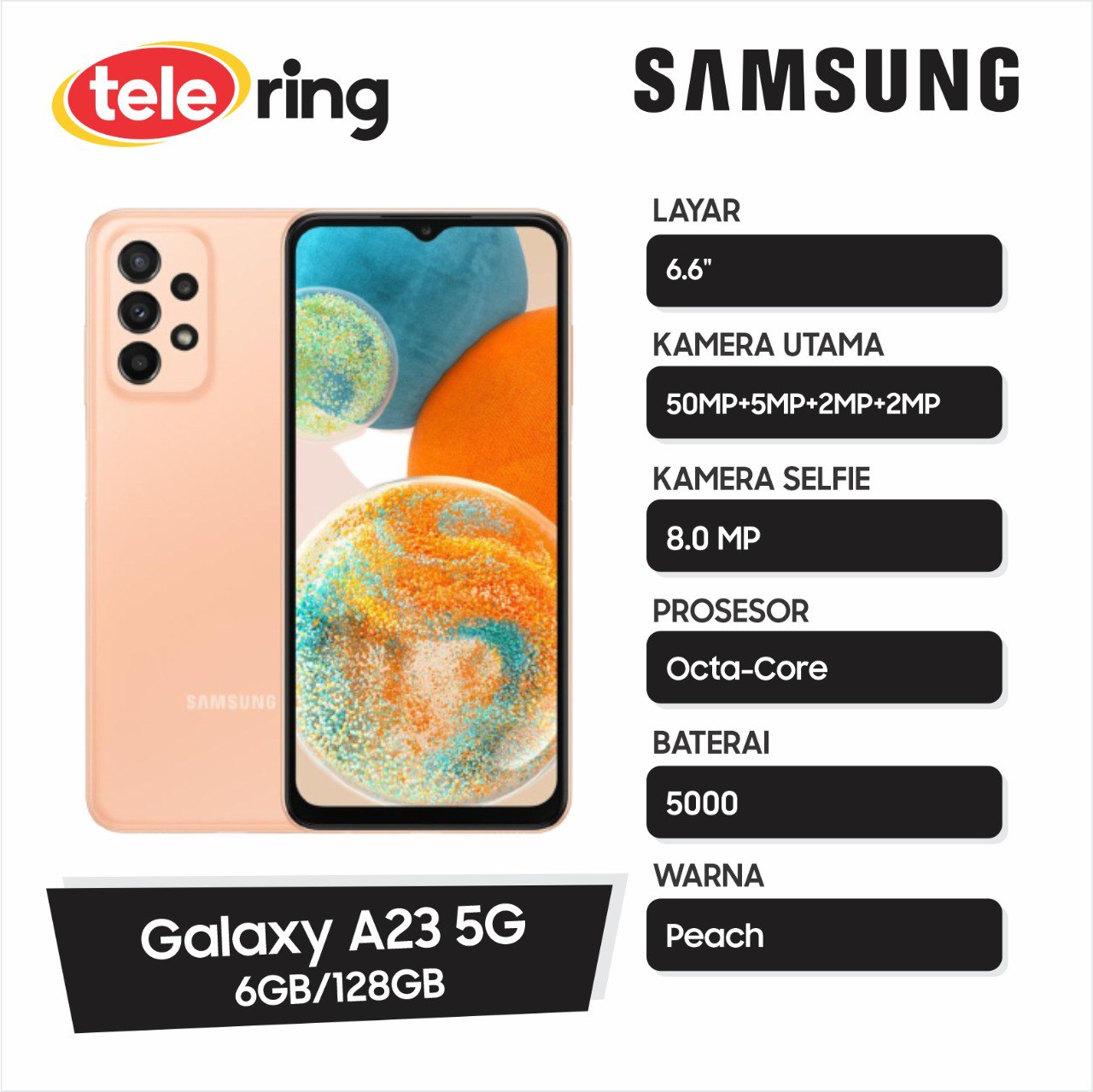 Samsung Galaxy A23 5G 6/128GB Orange | Lazada Indonesia