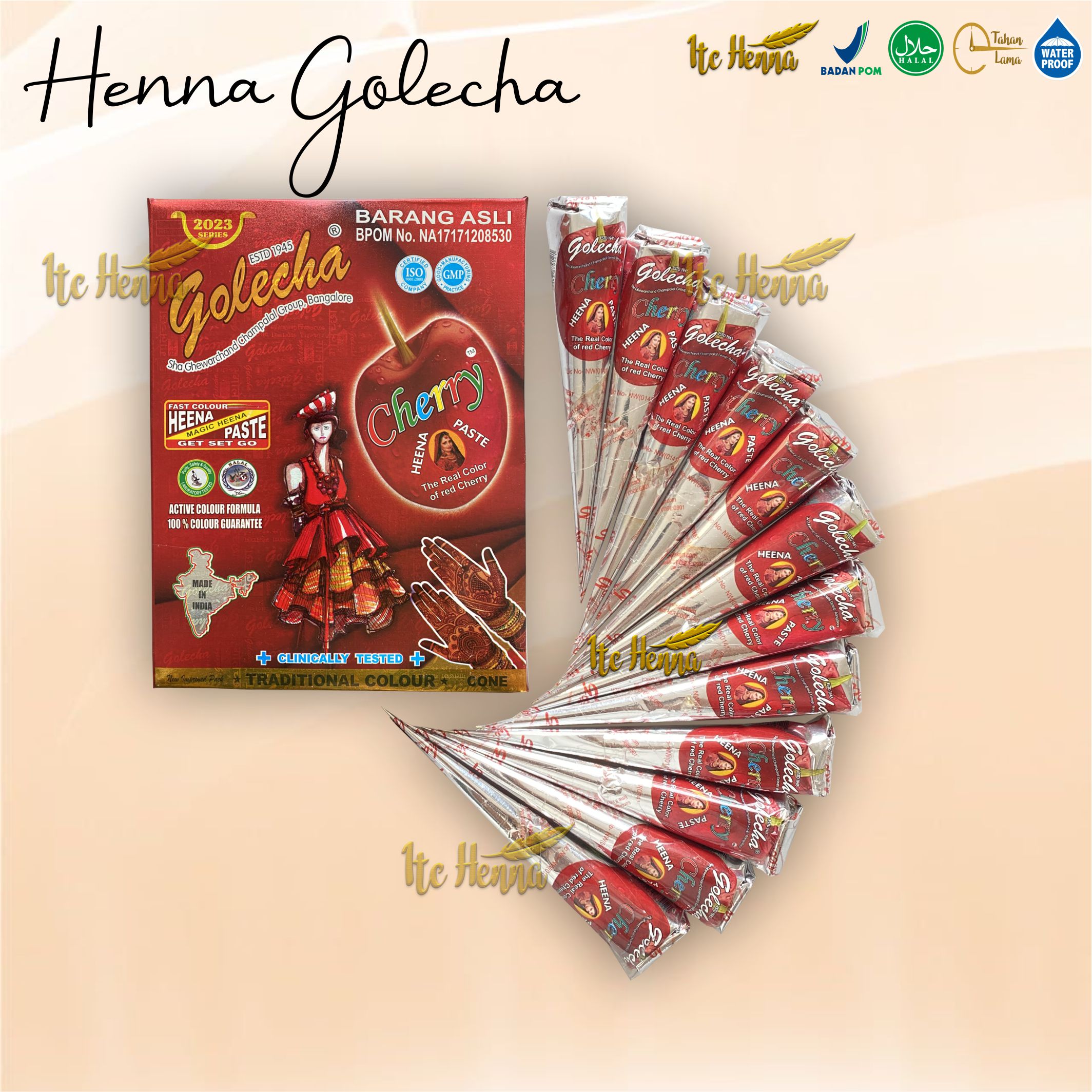 Golecha Henna Cherry Henna Cone - 1 Box - 12 Pcs | Lazada Indonesia