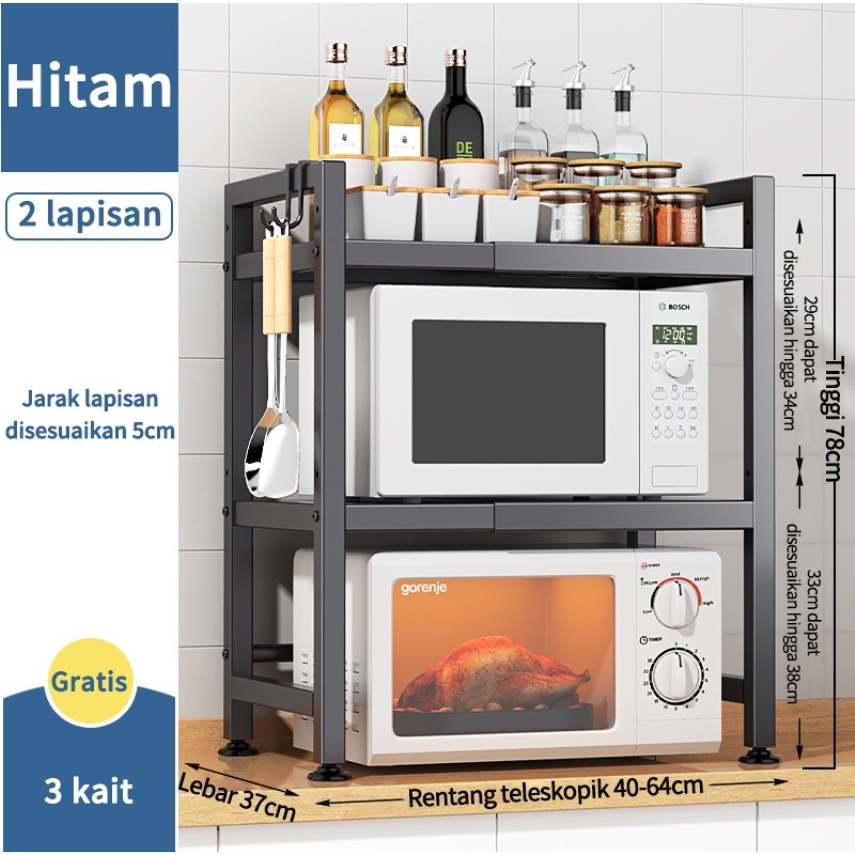 Rak Microwave/Rak Oven /Rak Bumbu Dapur /Rak Panci/Rak Microwave Oven ...