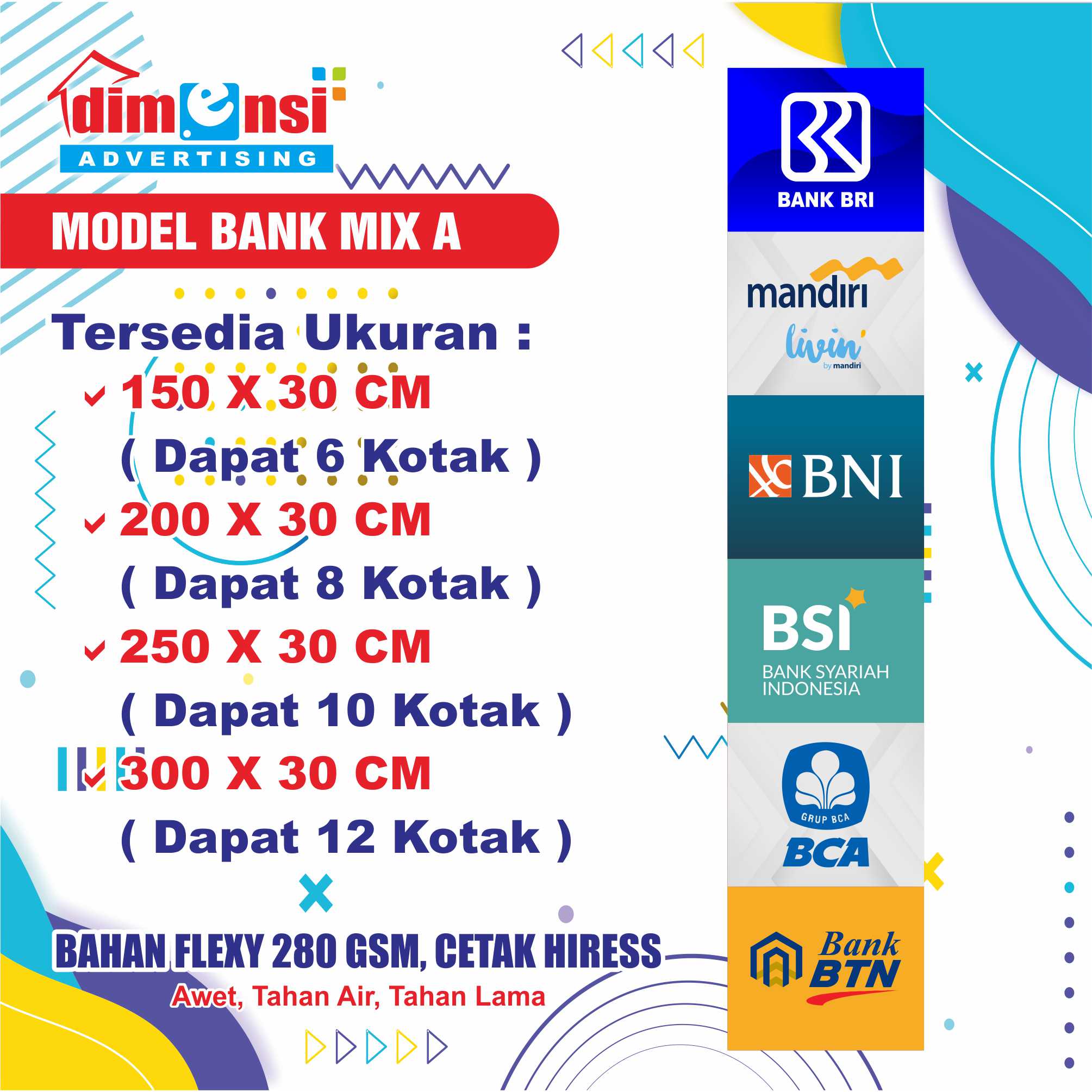 Spanduk Banner Konter Portrait / Renda Portrait / Spanduk Dinding ...