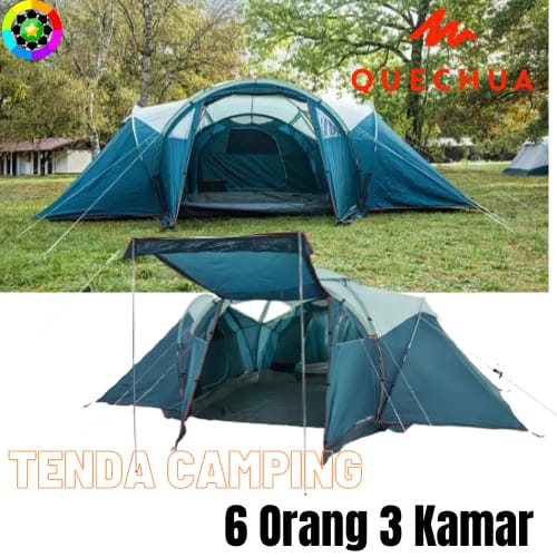 Tenda Camping Besar Keluarga 6.3 Tenda Dome 6 Orang 3 Ruangan Tenda ...